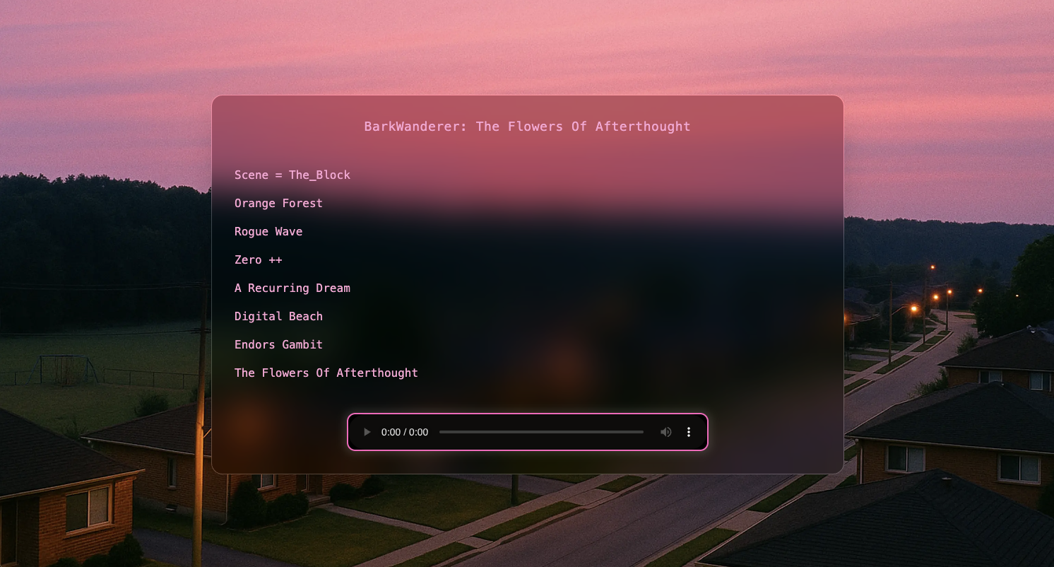 BarkWanderer - The Flowers Of Afterthought: A Musical Installation